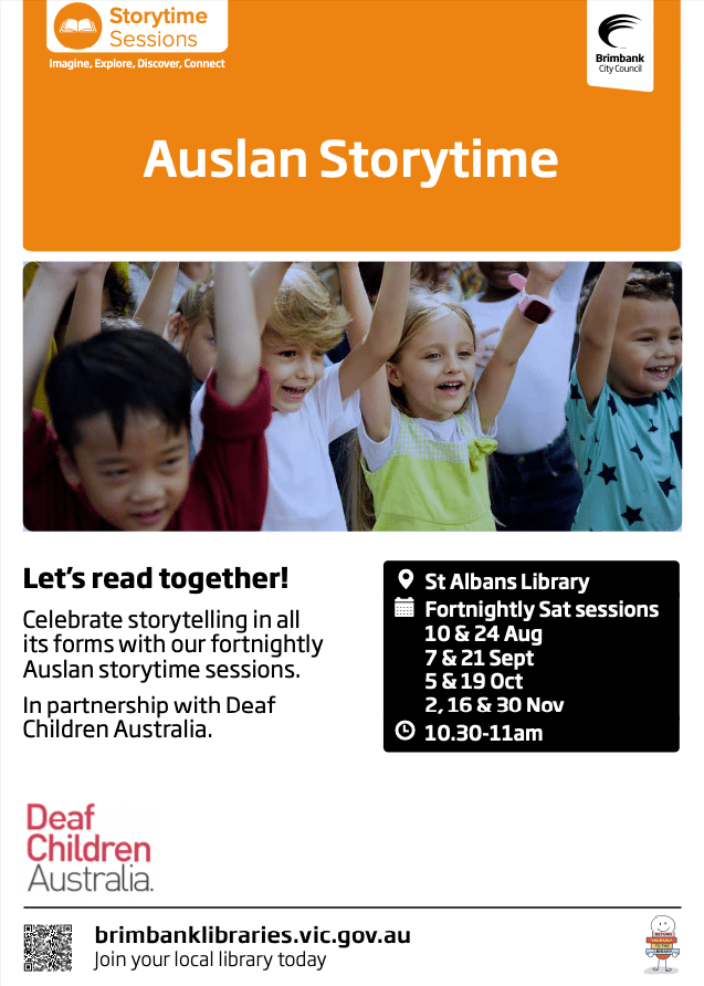 Auslan Bilingual Story Time - VIC - Deaf Children Australia