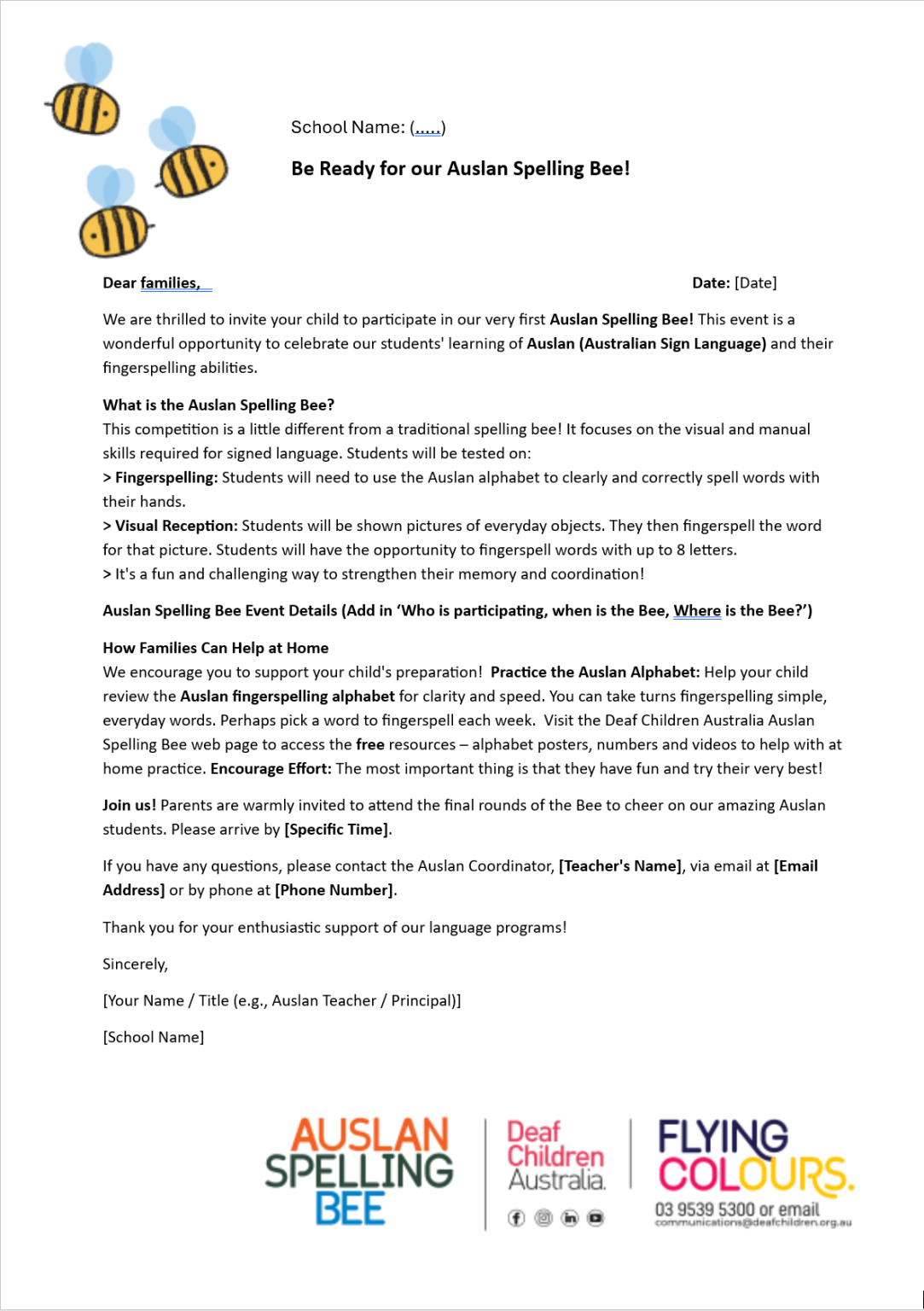 Auslan Spelling Bee - Deaf Children Australia